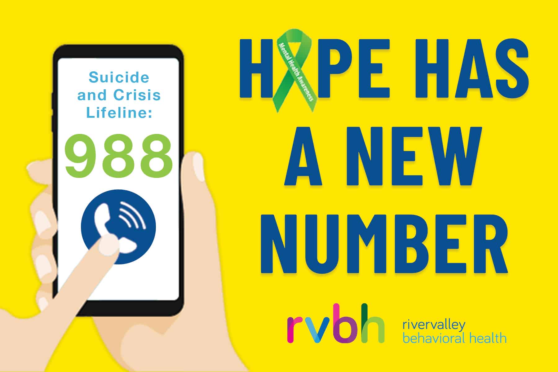 Hope Has a New Number – It’s 988 - RiverValley Behavioral Health
